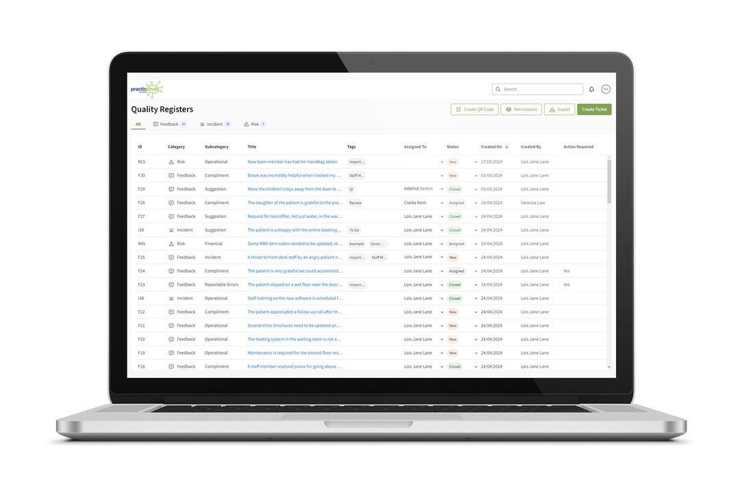 Quality Registers and Custom Registers - Avant